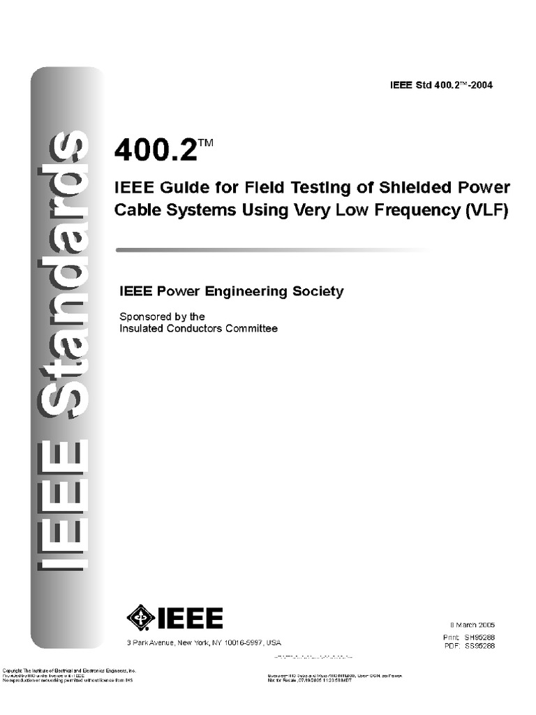 IEEE STD 400.2 2004 Prueba A Cables Usando Muy Baja Frecuencia (VLF) | PDF