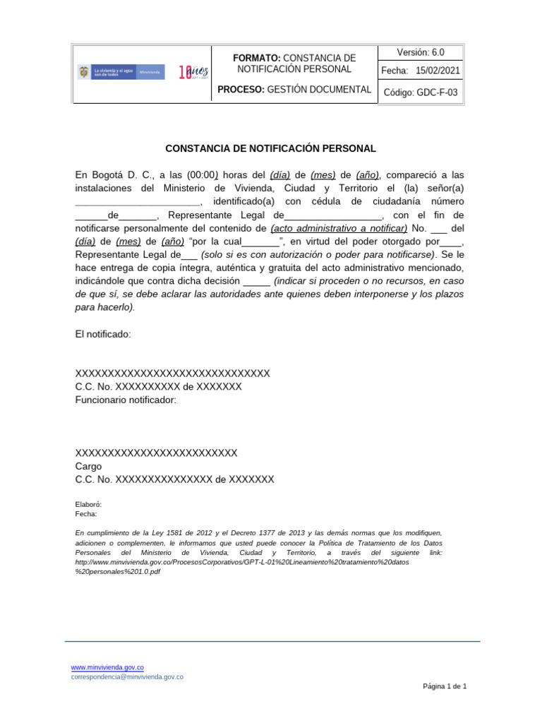 Notificacion Personal | PDF