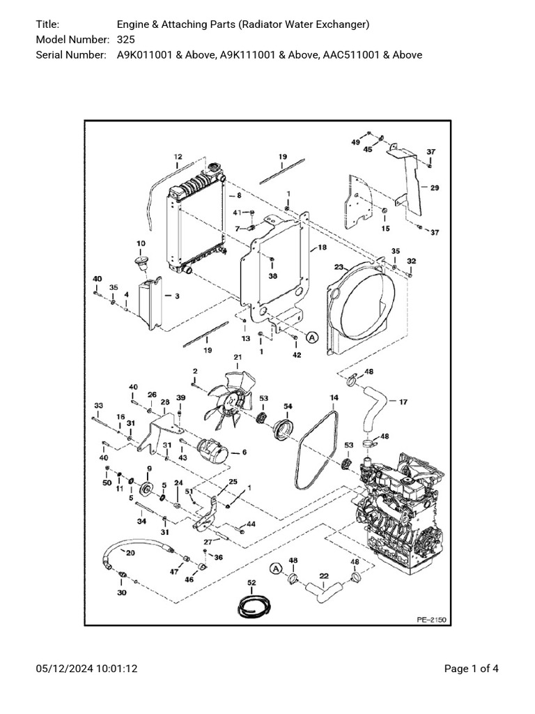 Engine & Attaching Parts (Radiator Water Exchanger)_325 (1) | PDF ...