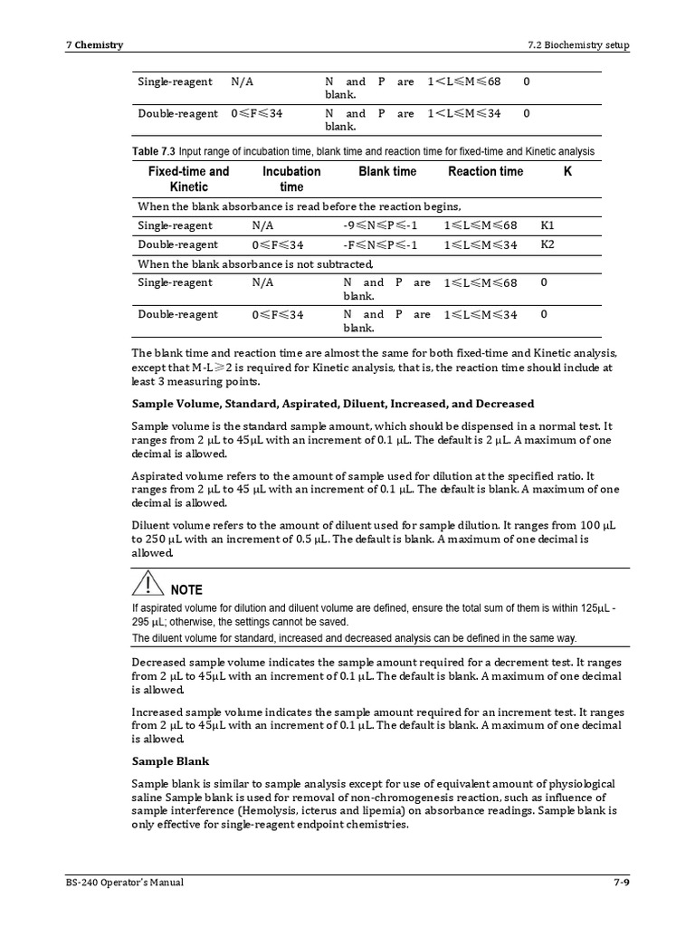 BS 240 Operation Manual V1 0 en 185 371 | PDF | Detection Limit | Reference Range
