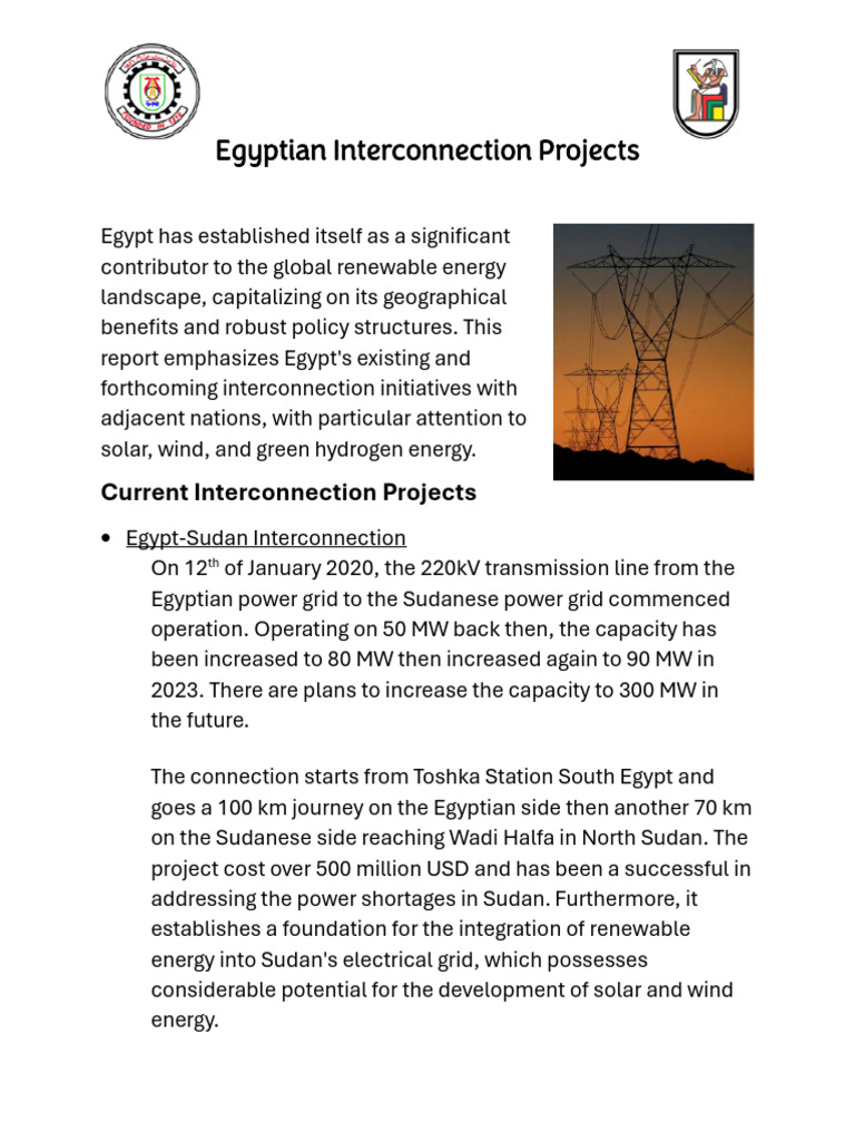 Egyptian Grid Interconnection Projects | PDF | Renewable Energy ...