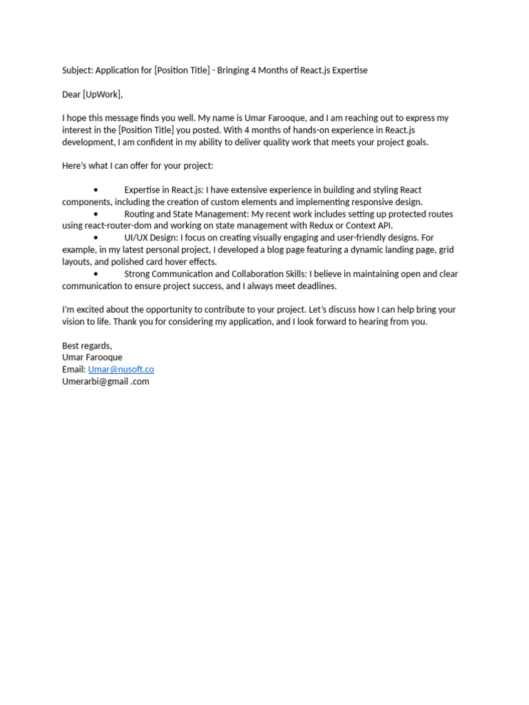 Covering Letters | PDF