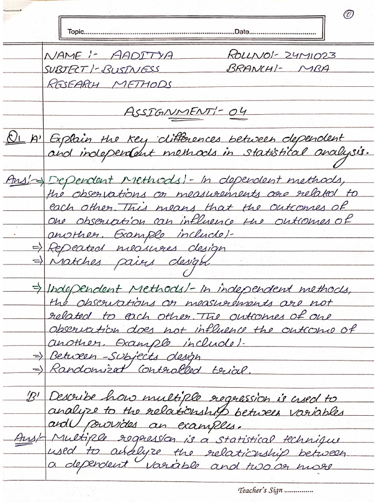 Aaditya Assignment 4 BRM | PDF