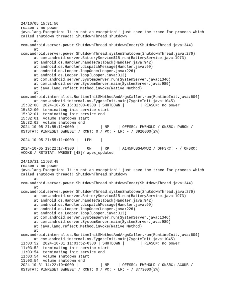 Android Shutdown Logs Analysis | PDF | Computer Programming ...