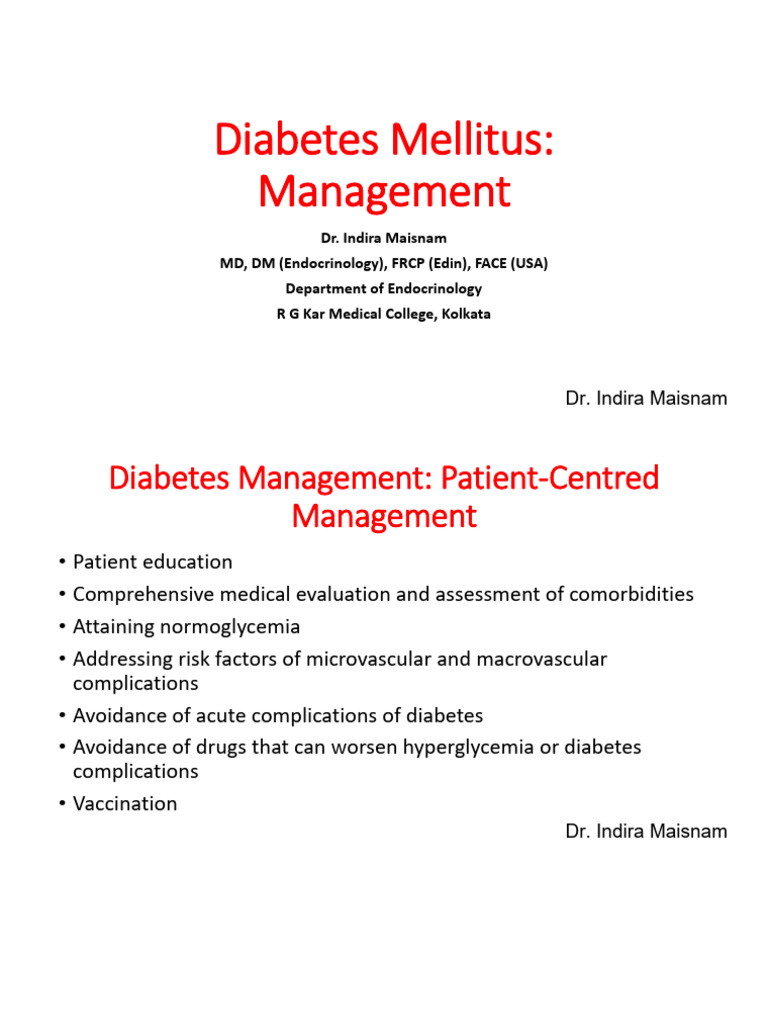 Diabetes Mellitus Management Pdf Diabetes Diabetes Management