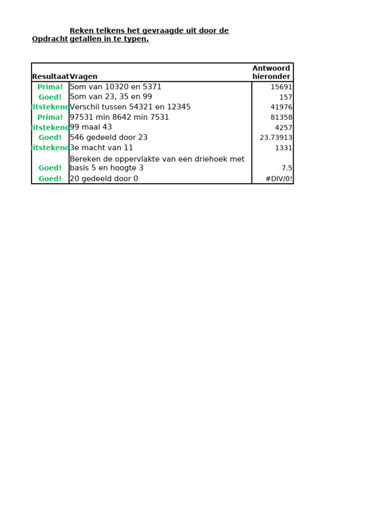 2.1 Eenvoudige Berekeningen | PDF