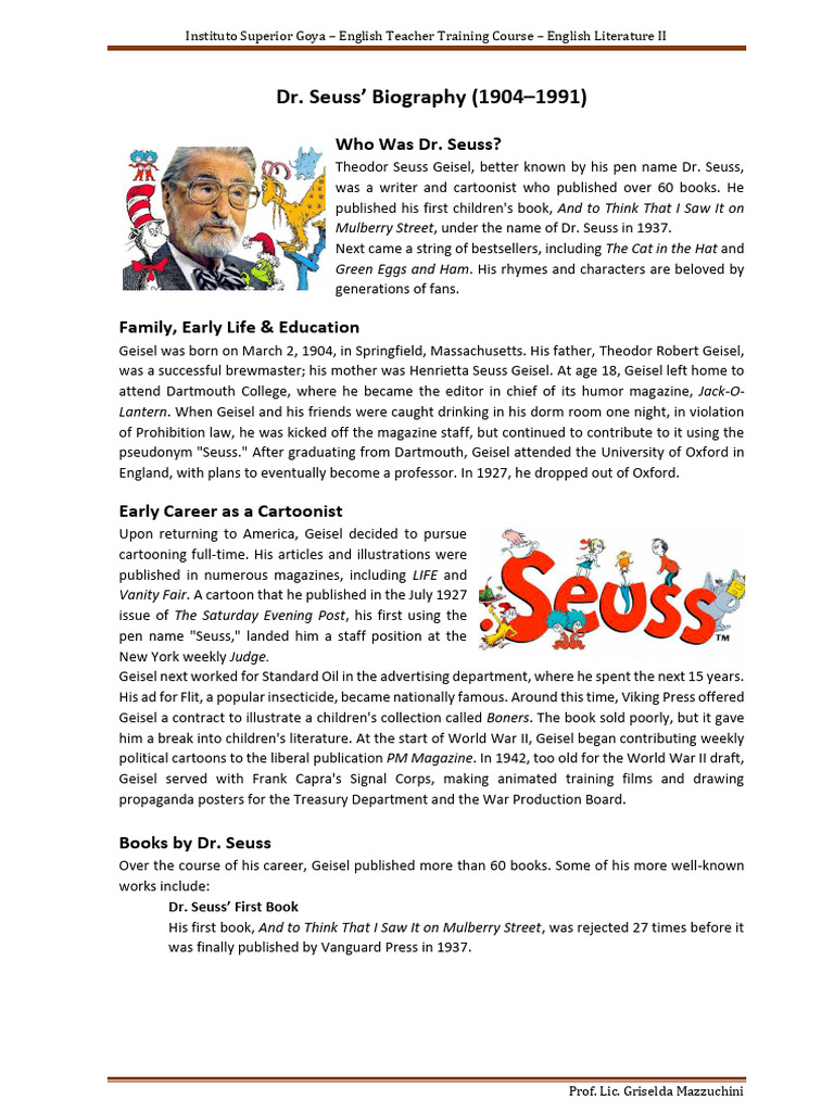 Dr. Seuss | PDF | Dr. Seuss