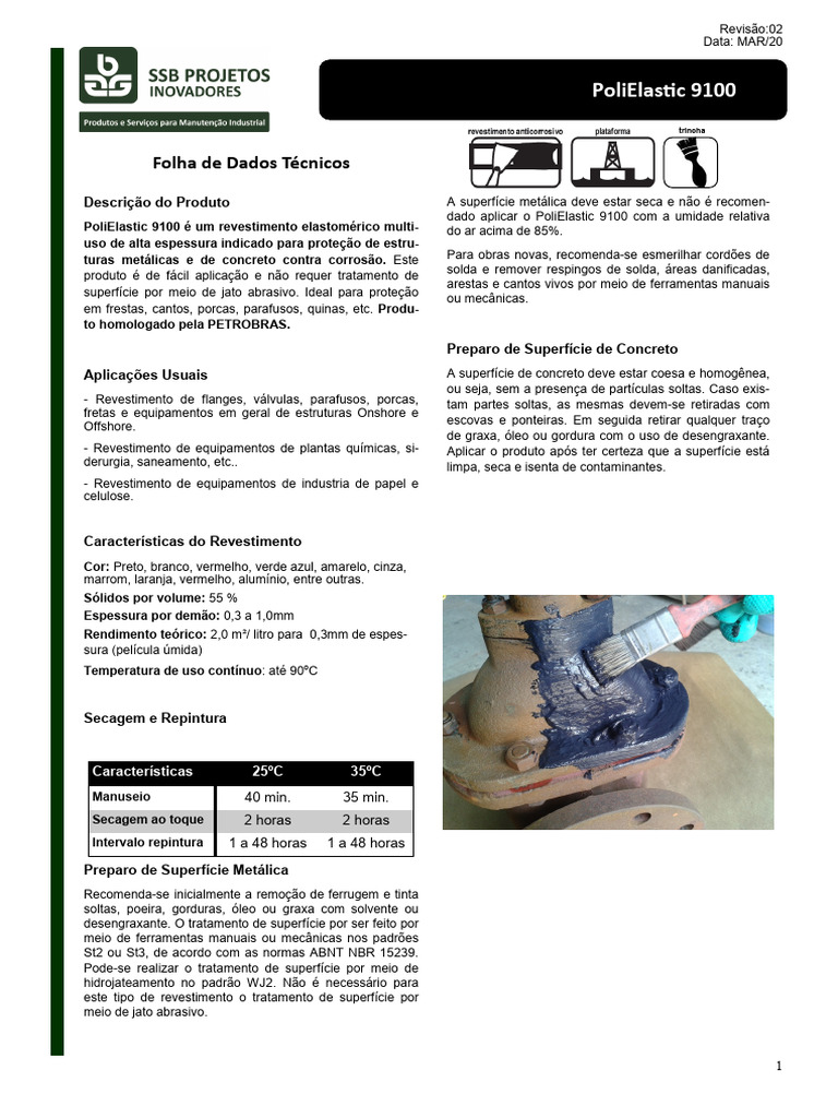 Ficha Tecnica PoliElastic 9100 | PDF | Embalagem e rotulagem | Tinta