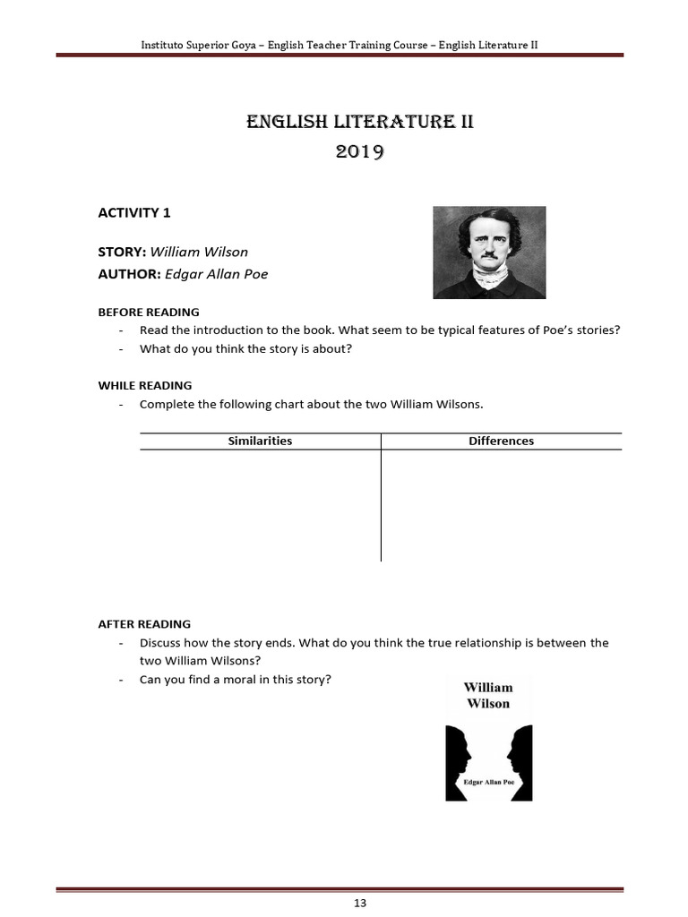 Activities - Edgar Allan Poe (2019) | PDF
