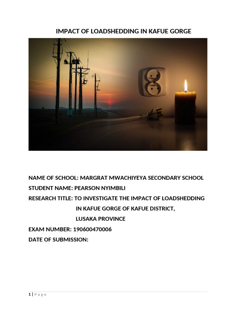 Geography Field Project On The Impact of Load Shedding in Kafue | PDF ...