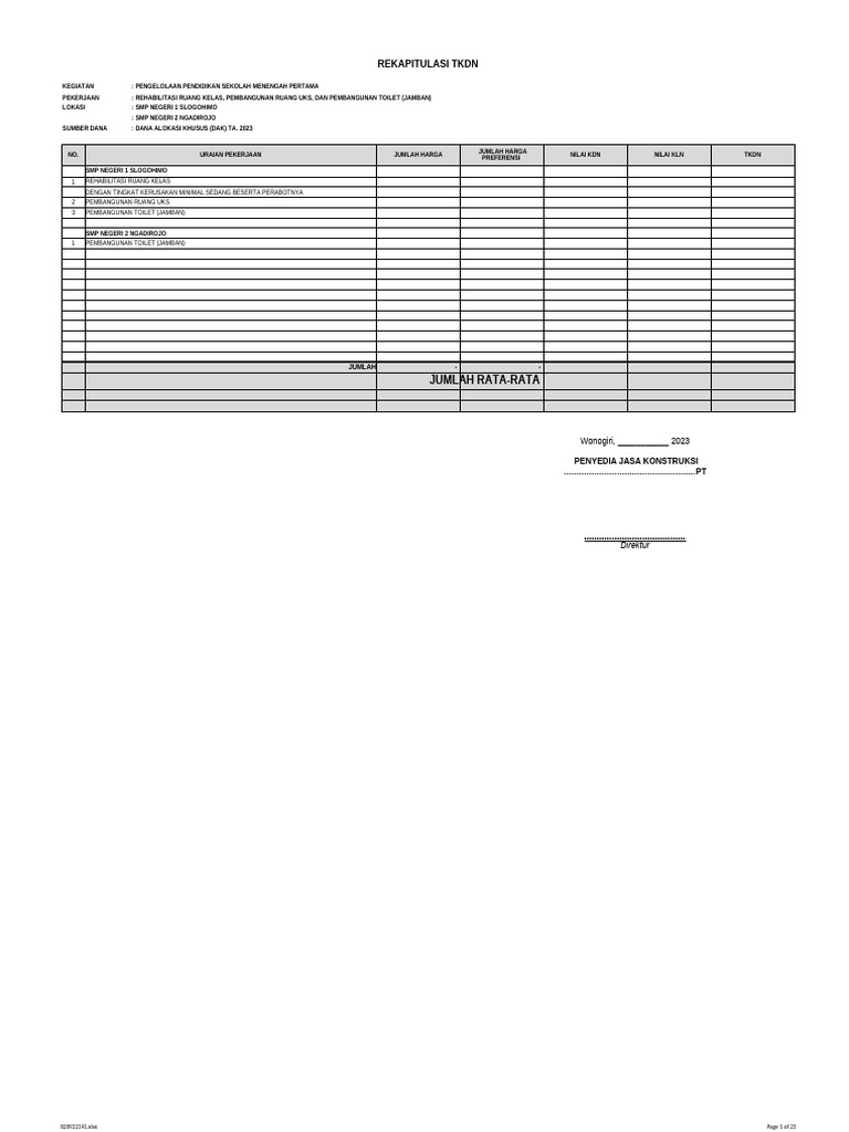 Formulir TKDN Hps Paket 8 Dak 2023 | PDF