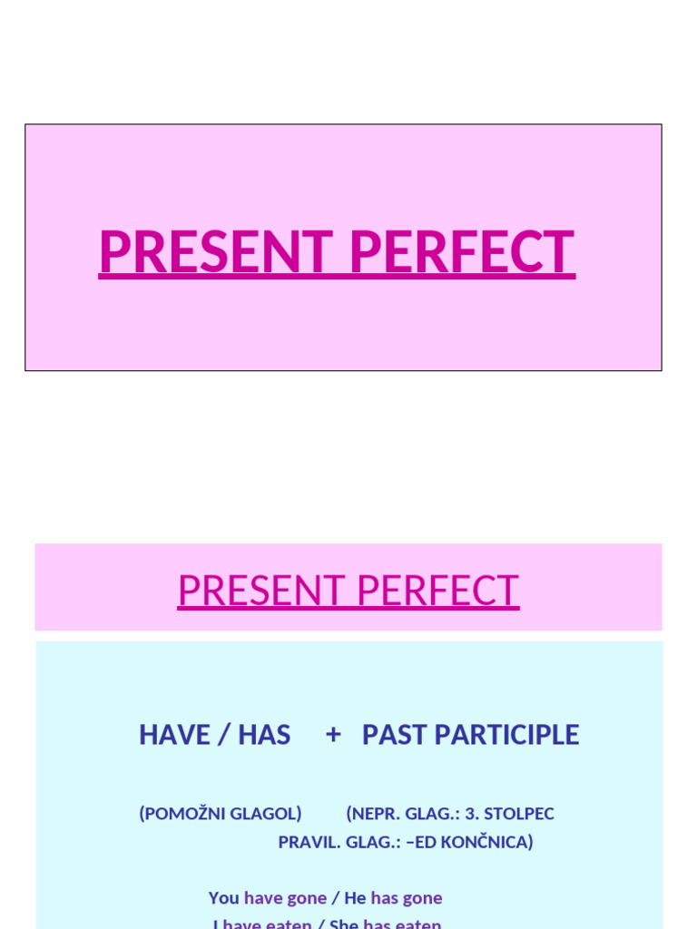Present Perfect Usage Explained | PDF | Linguistic Morphology | Syntax