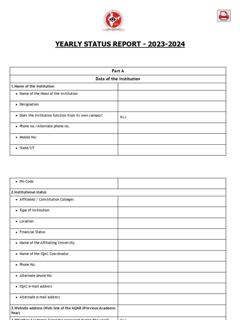 AQAR Format - 2023-24 - BVCOA | PDF | Mentorship | Internet Access