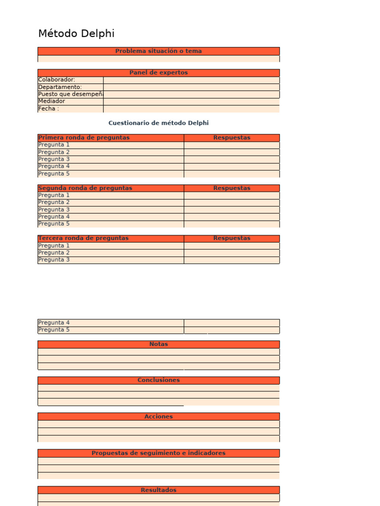 Plantilla de Método Delphi (3) | PDF