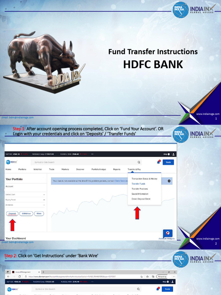 Instructions Fund Transfer HDFCBank | PDF | Banks | Financial Services