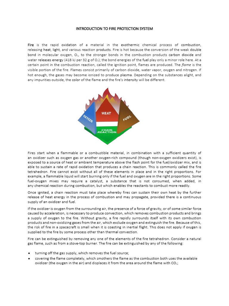 Introduction To Fire Protection System | PDF | Fires | Combustion