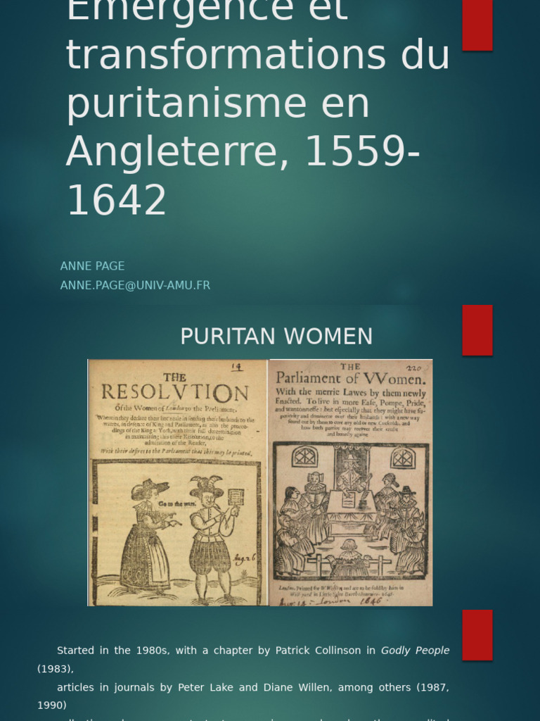Puritanism and Women | PDF | Puritans