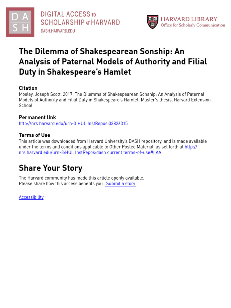 Shakespeare's Hamlet: Father-Son Dynamics | PDF | Hamlet | Revenge