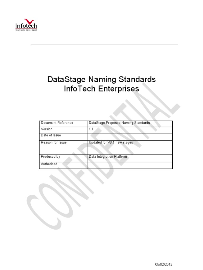 DataStage Naming Standards v11 2 | PDF | Sql | Databases