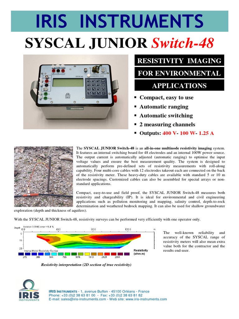 Syscal Junior Sw (1) | PDF | Electrical Resistivity And Conductivity ...