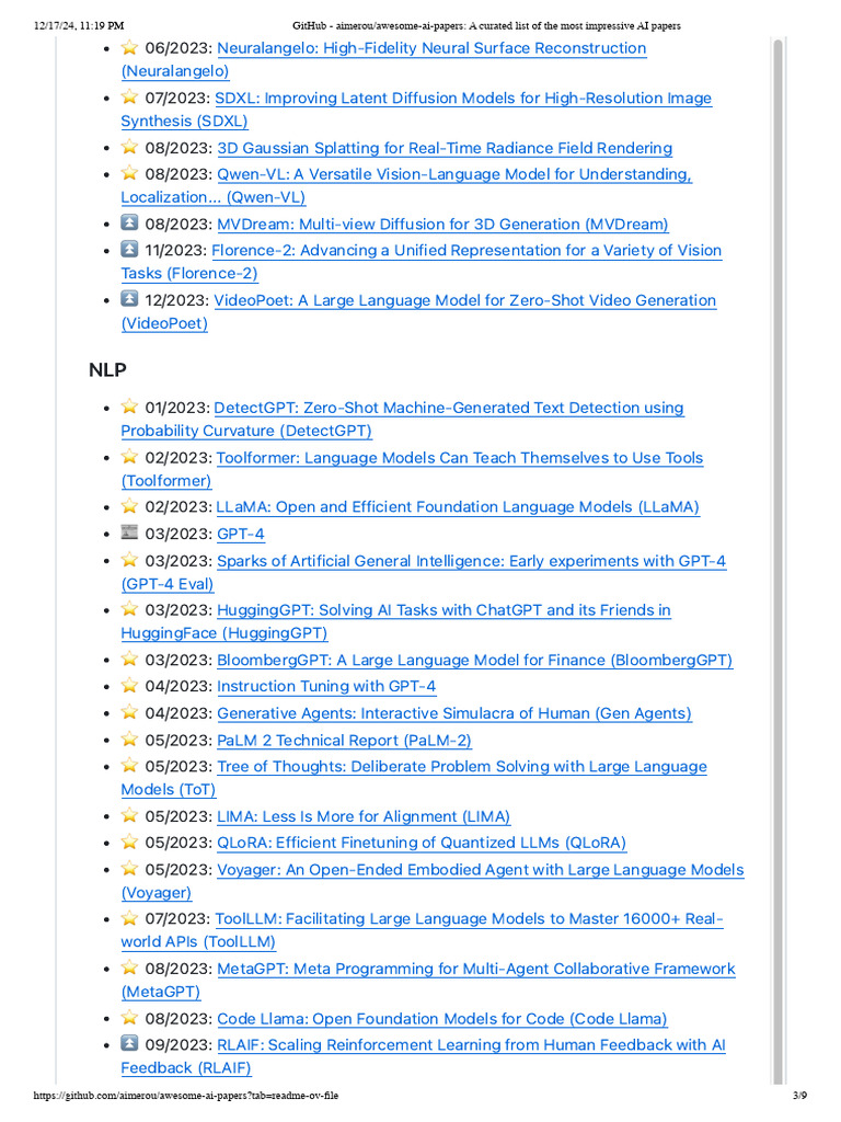 Curated List of Top AI Papers 2023 | PDF | Artificial Intelligence ...