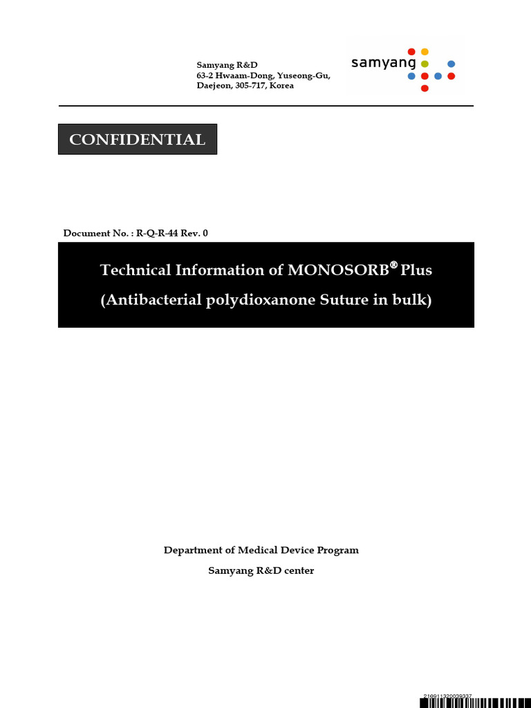 Technical Information - Monosorb Plus - 11925 | PDF | Surgical Suture ...