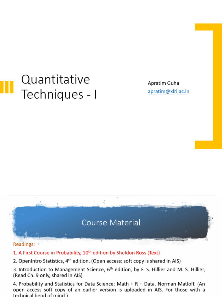 Day 1 | PDF | Statistics | Experiment