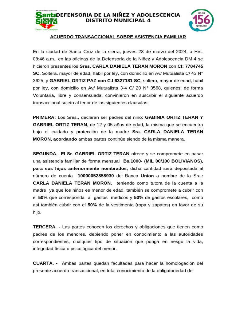 Acuerdo Daniel Teran | PDF | Justicia | Crimen y violencia