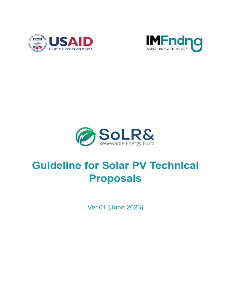 Technical Guideline For Solar PV Proposals | PDF | Photovoltaic System ...