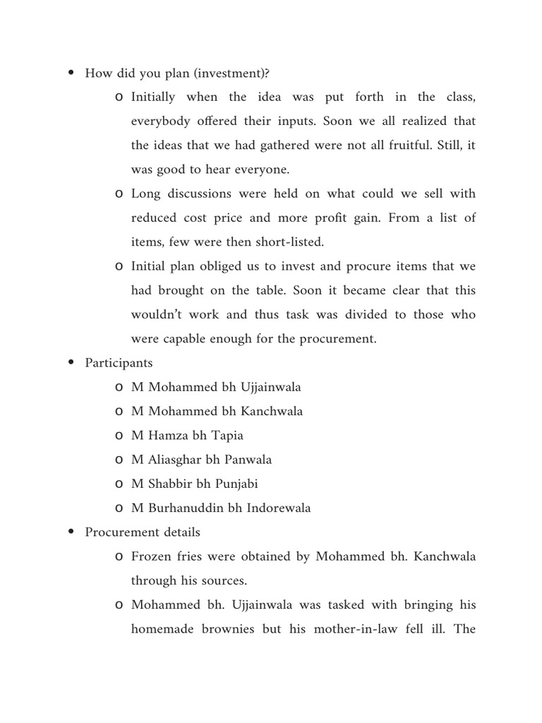 Fun Fair Report - Tasea | PDF