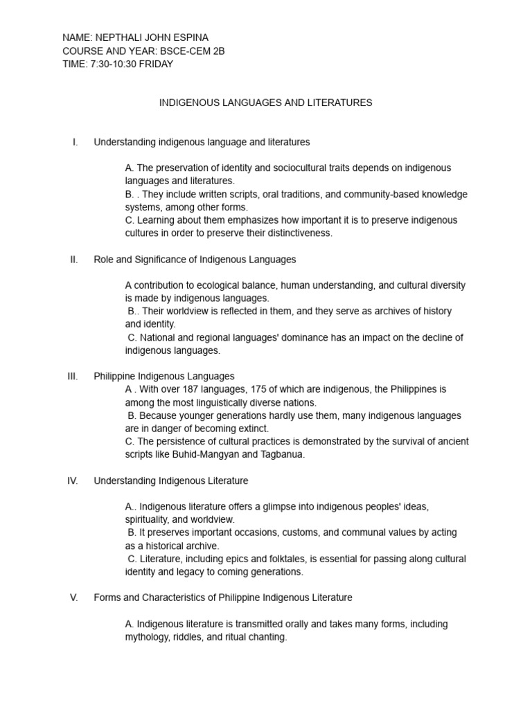 Indigenous Languages and Literatures | PDF | Storytelling | Oral Tradition