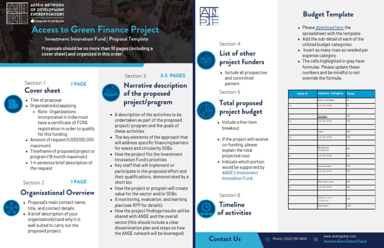 Green Finance Project Proposal Template | PDF | Spreadsheet | Economies