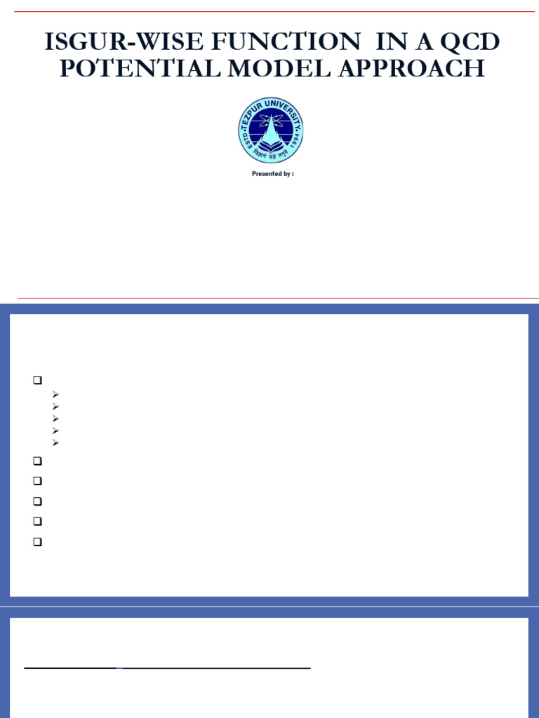PHM23021 ISGUR-WISE FUNCTION IN A QCD POTENTIAL MODEL END TERM | PDF | Hadron | Quark