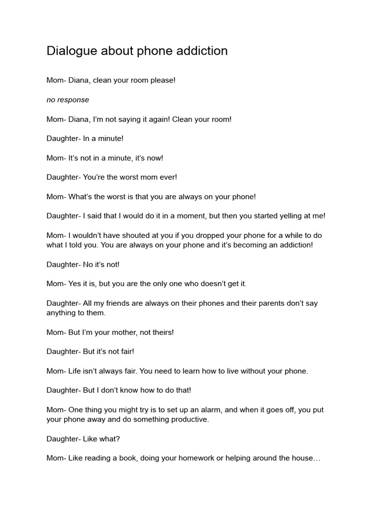 Dialogue About Phone Addiction-1 | PDF