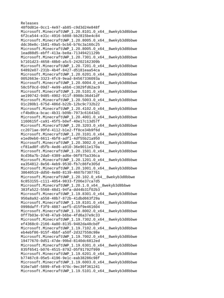 Minecraft UWP Version Releases | PDF | System Software | Microcomputer ...