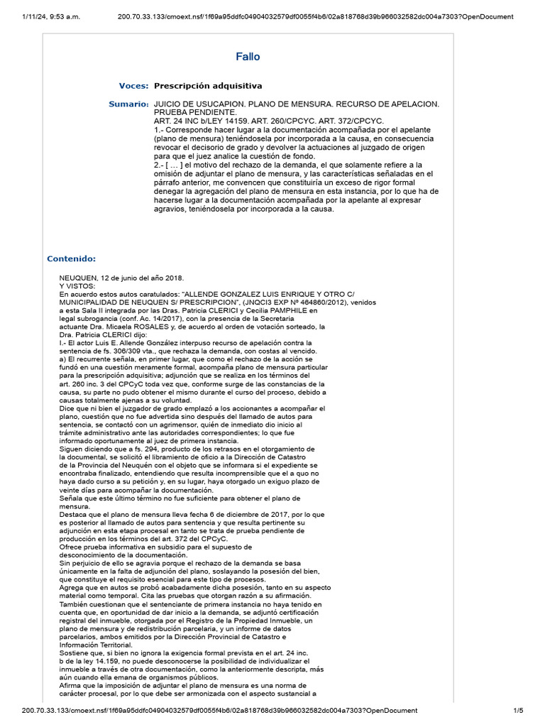 Fallo CSJN Agravios | PDF | Caso de ley | Debido al proceso