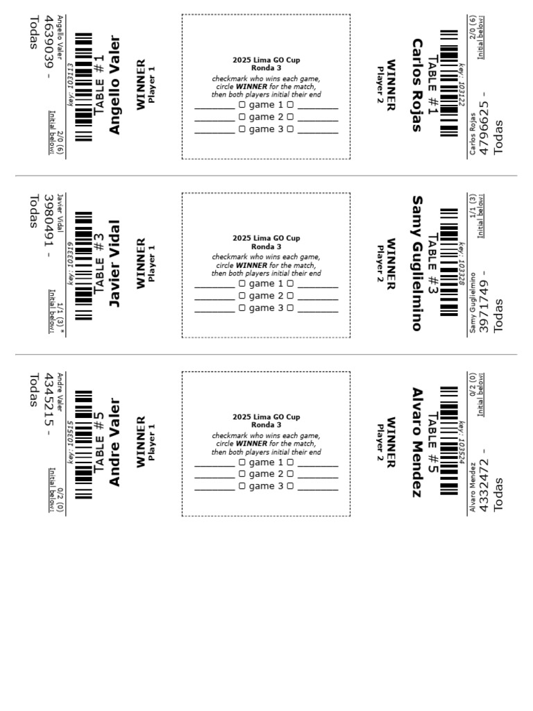 Hojas Del Combate - 2025 Lima GO Cup - 06 - 10 - 2024 15 - 31 - 57 | PDF