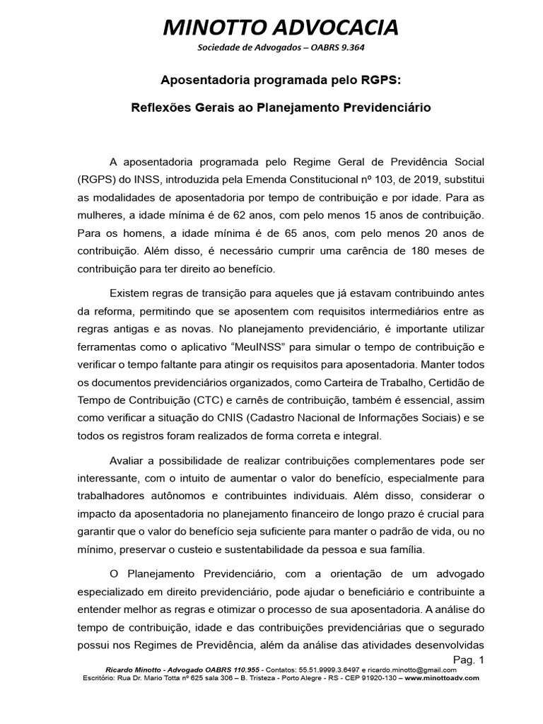 Paper 2 - A aposentadoria programada pelo Regime Geral de Previdência Social 3 | PDF