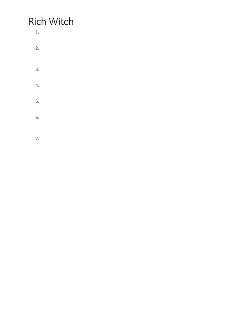 Rich Witch | PDF
