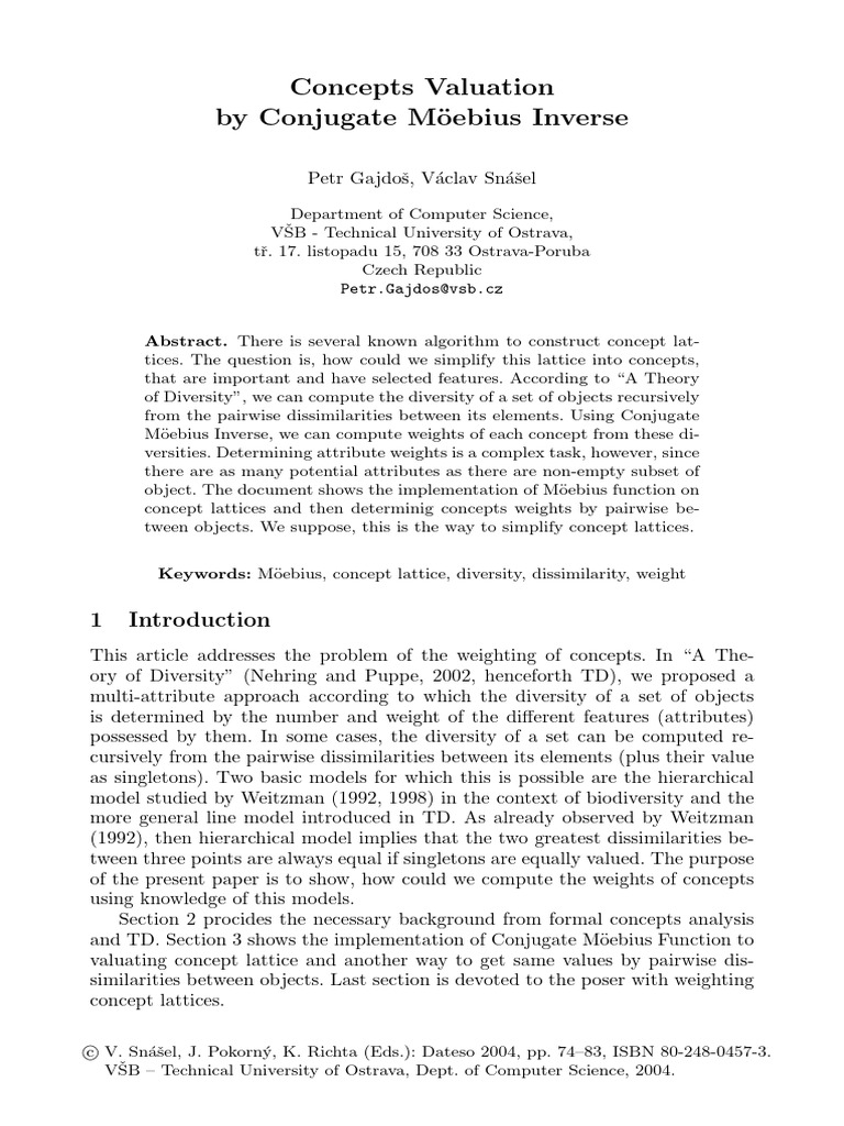 Concepts Valuation by Conjugate Möebius Inverse | PDF | Function (Mathematics) | Mathematics