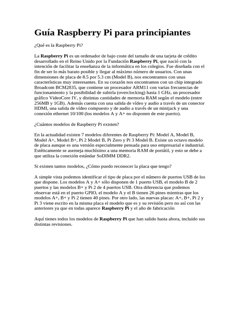 Guía Raspberry Pi para Principiantes | PDF | Raspberry Pi | Contraseña
