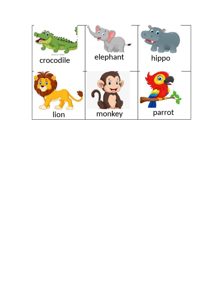 Flash Cards Wild Animals, Colores (1) | PDF