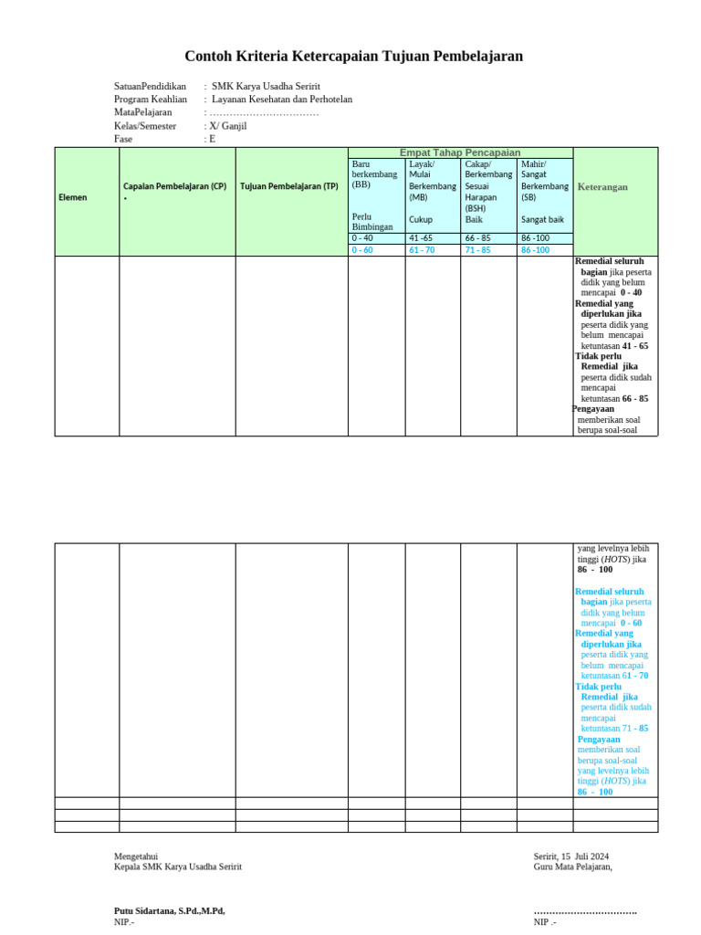 Contoh KKTP Kls X 2023-2024 | PDF