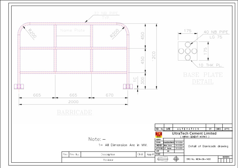 Detail of Barricade Drawing-Layout1 | PDF