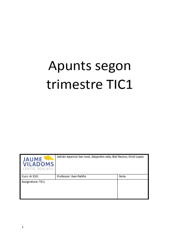 Apunts 2n trimestre TIC1 (1) | PDF