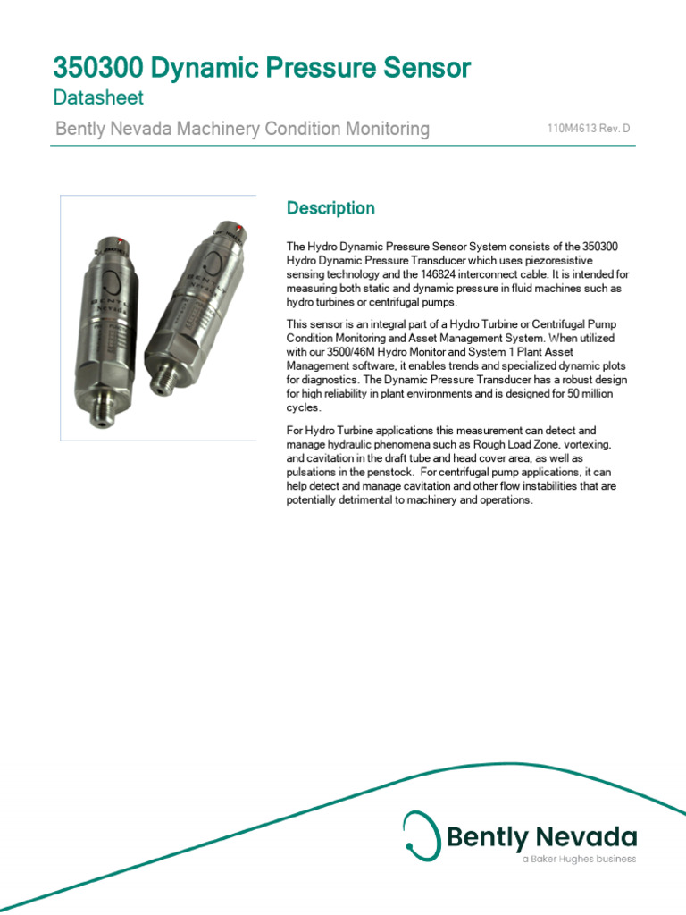 Dynamic Pressure Sensor Datasheet - 110M4613 | PDF | Pressure ...