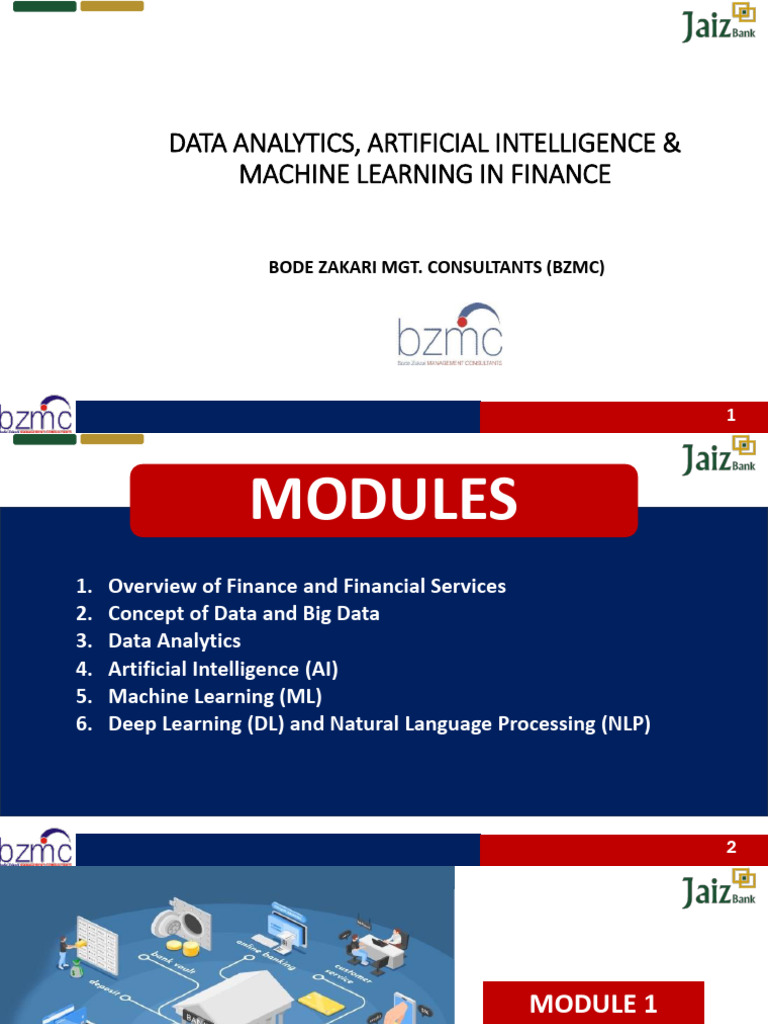BZMC - Jaiz Bank - Data Analytics Artifilcial Intelligence and Machine Learning in Finance | PDF ...