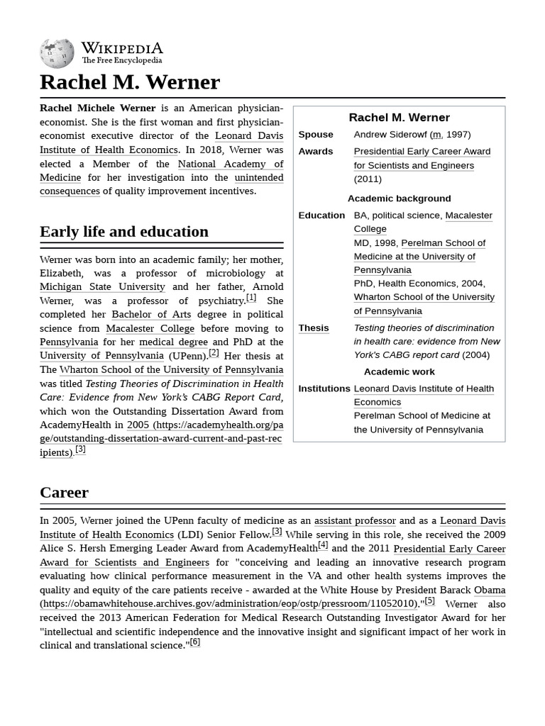 Rachel M. Werner | PDF | Health Care | Medicine