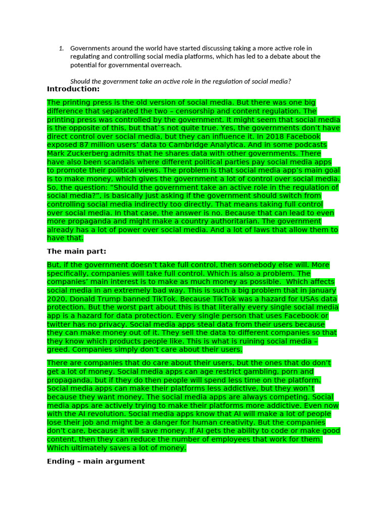 The Goverments Control Over Social Media | PDF | Social Media | Popular ...