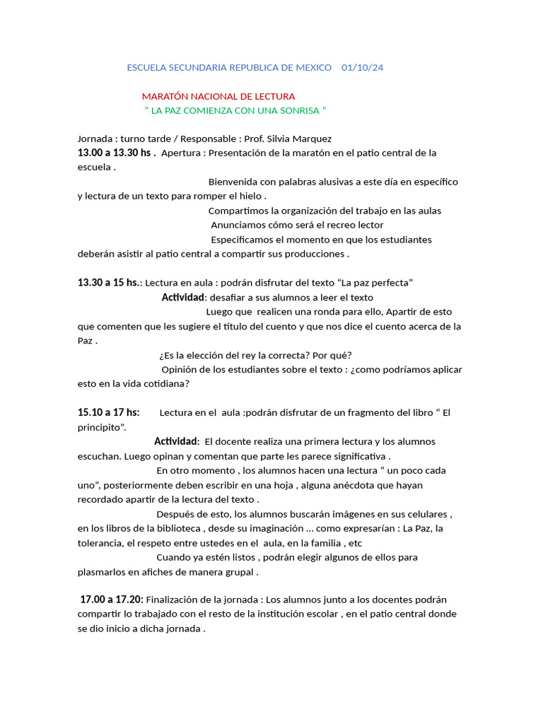 Maraton de La Lectura 2024 | PDF